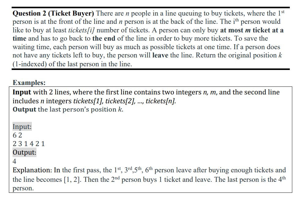 Solved person would Question 2 (Ticket Buyer) There are n | Chegg.com
