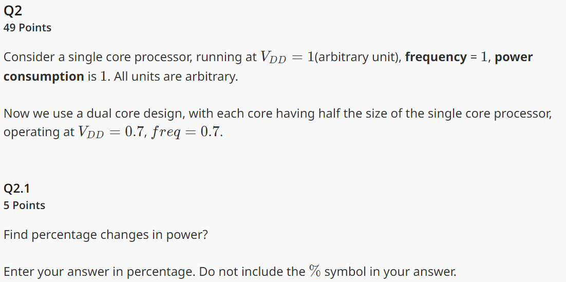 Solved 49 Points Consider a single core processor, running | Chegg.com