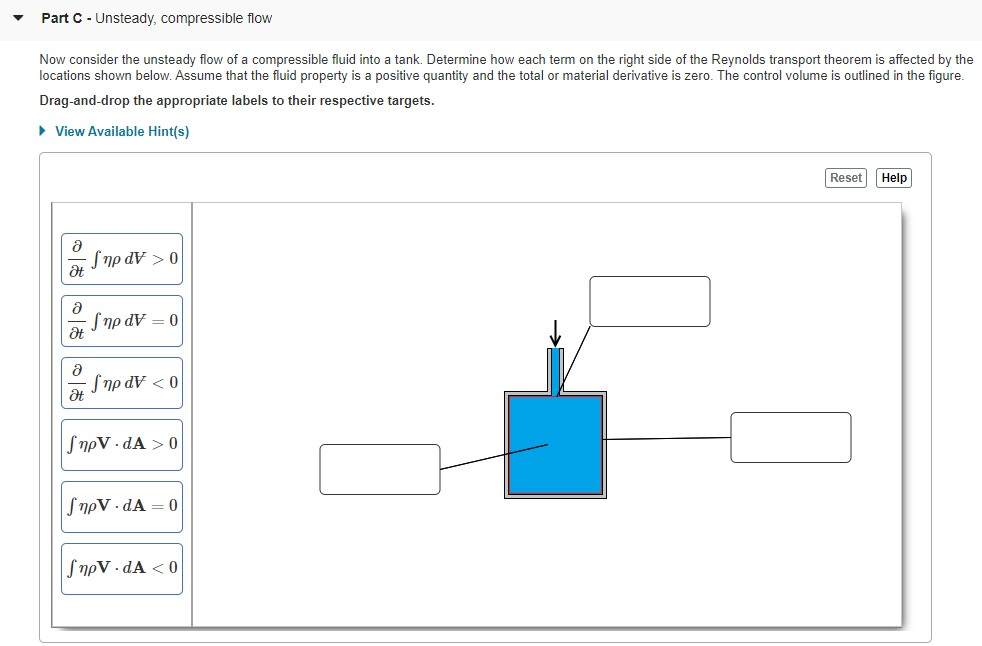 Solved Part C - Unsteady, compressible flow Now consider the | Chegg.com