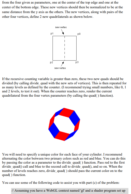 Solved // Define the initial vertices of the box var | Chegg.com
