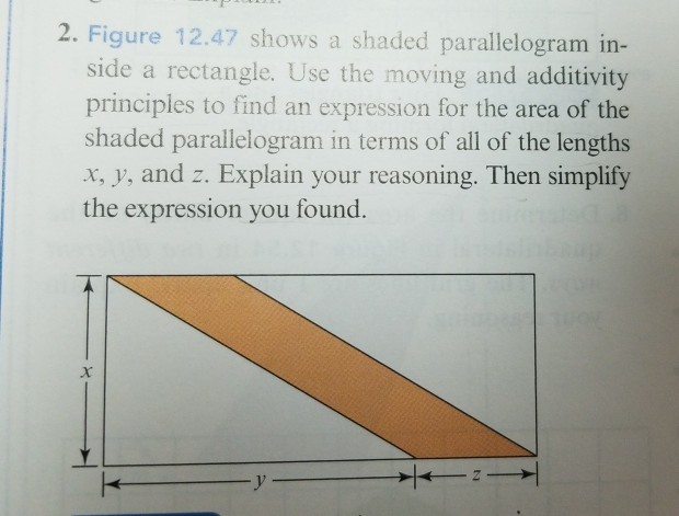 Solved 2. Figure 12.47 shows a shaded parallelogram in- side | Chegg.com