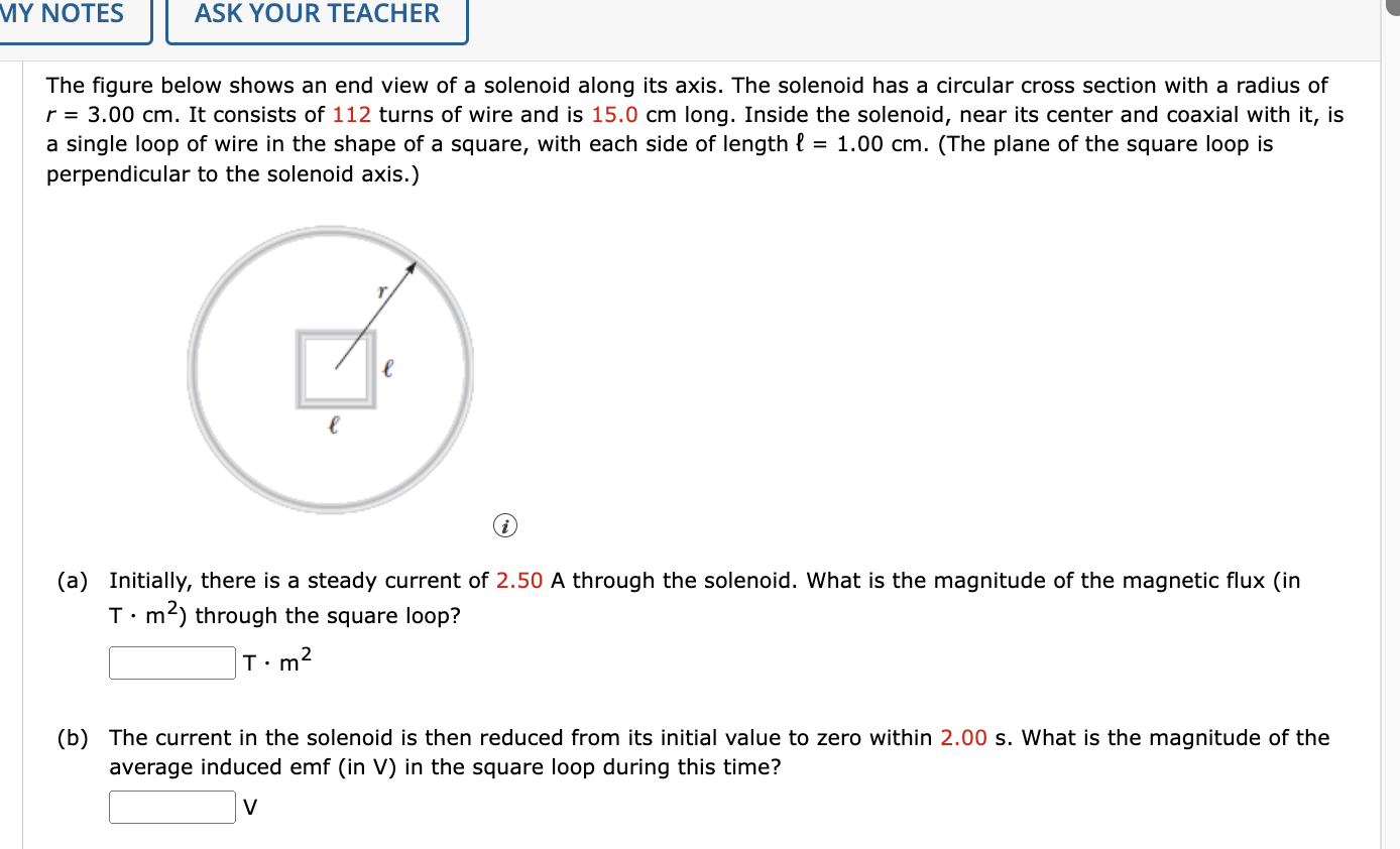 Solved The figure below shows an end view of a solenoid | Chegg.com