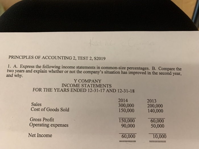 Solved PRINCIPLES OF ACCOUNTING 2, TEST 2, S2019 1. A. | Chegg.com