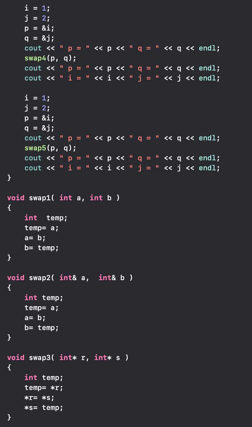 Solved swaps.cpp: Please complete the cells in the following | Chegg.com