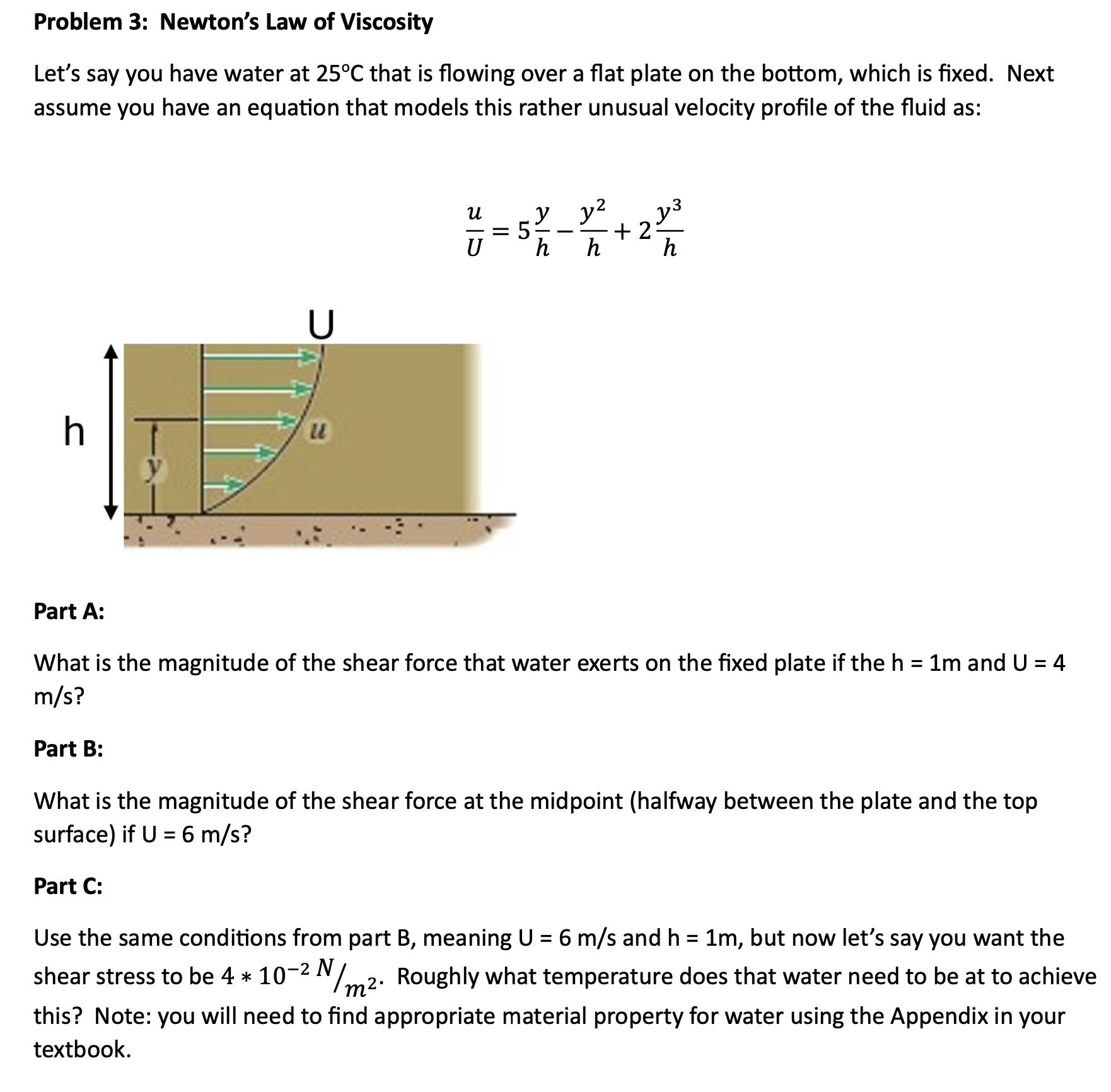 Solved Problem 3: Newton's Law of ViscosityLet's say you | Chegg.com