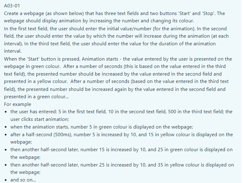 Solved A03-01 Create a webpage (as shown below) that has | Chegg.com