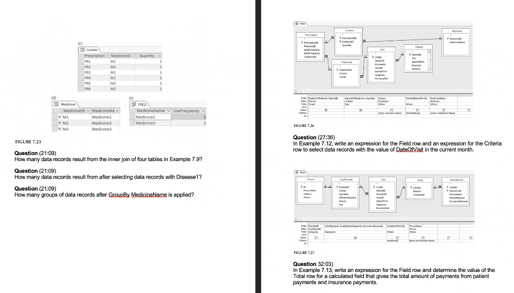 QUERY TOOLS Healthcare Access Database: Database- | Chegg.com