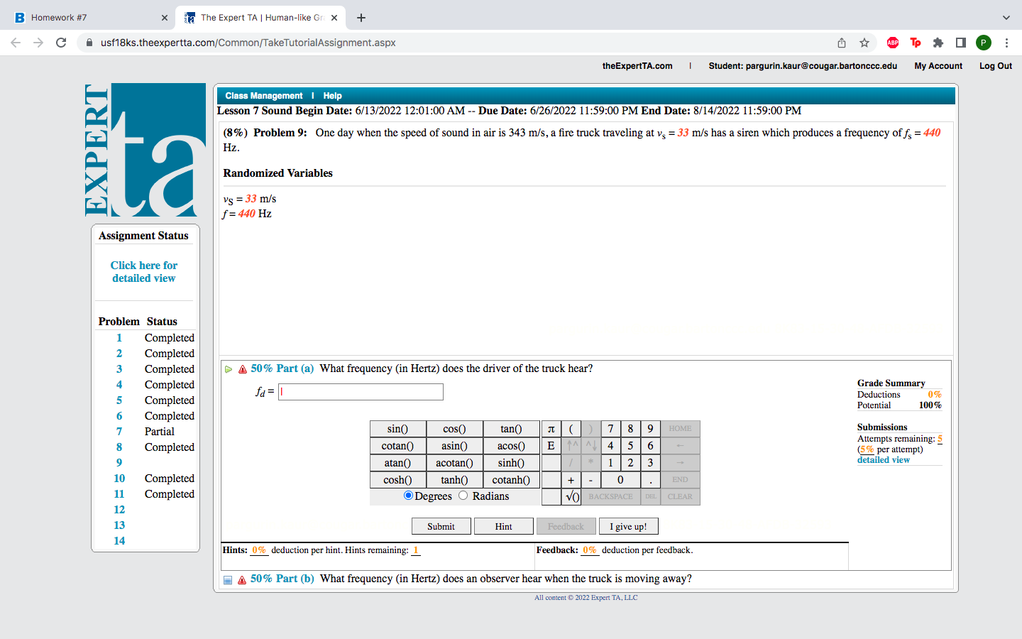 Solved B Homework #7 ← → C ta The Expert TA | Human-like Gra | Chegg.com