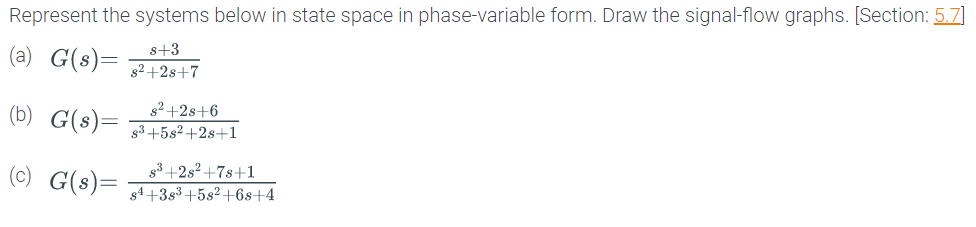 Solved Represent the systems below in state space in | Chegg.com