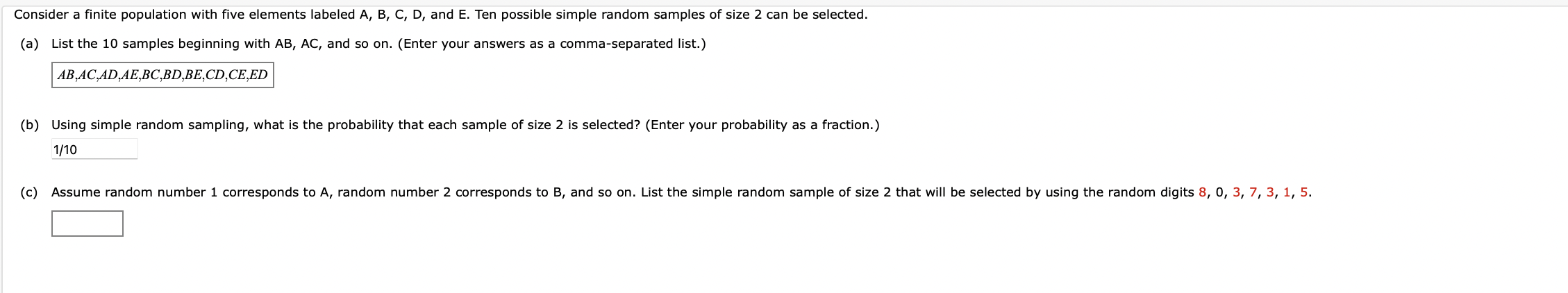 Solved Consider a finite population with five elements | Chegg.com