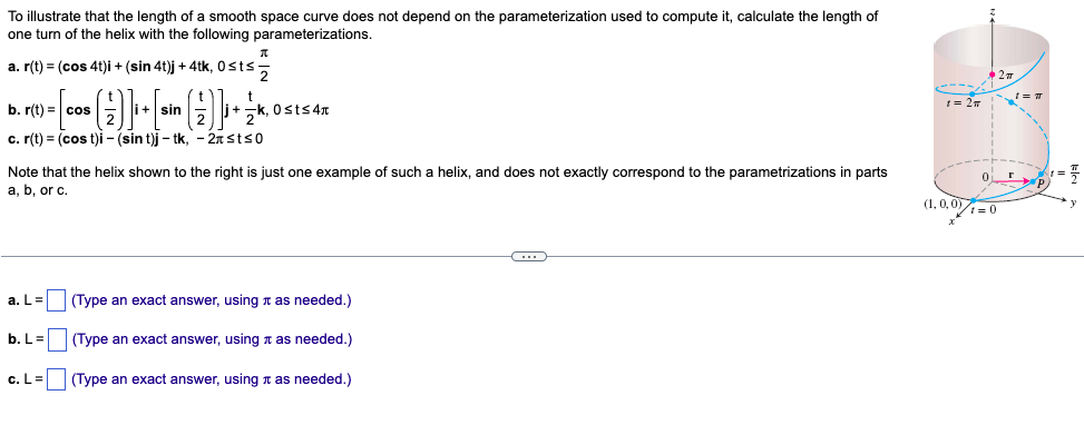 Solved To illustrate that the length of a smooth space curve | Chegg.com