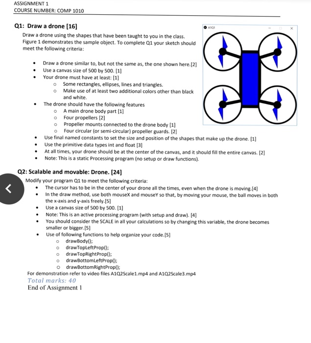 ASSIGNMENT 1 COURSE NUMBER: COMP 1010 Q1: Draw a | Chegg.com