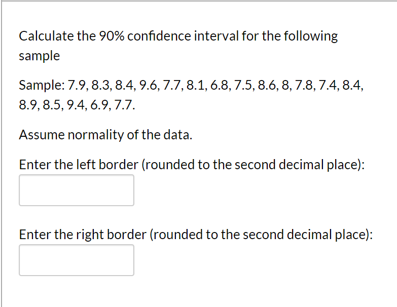 Solved Calculate the 90% confidence interval for the | Chegg.com
