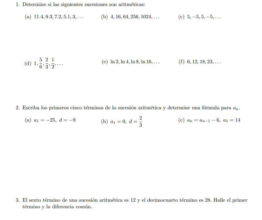 1. Determine if the following sequences are | Chegg.com