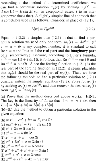 Solved 12. (Complex function method) Let L be a linear | Chegg.com