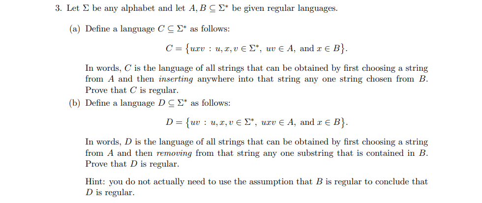 Solved Please prove both of these using regular expression, | Chegg.com