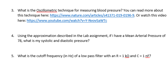 Solved 3. What is the Oscillometric technique for measuring | Chegg.com