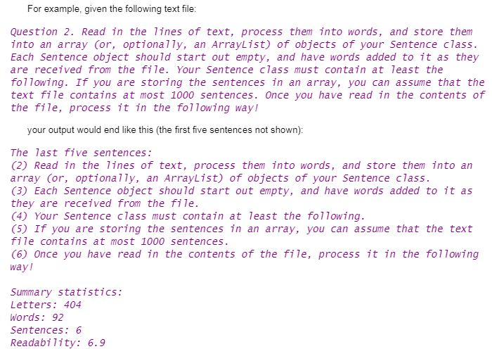 Solved simple file reading program to be solved using arrays | Chegg.com