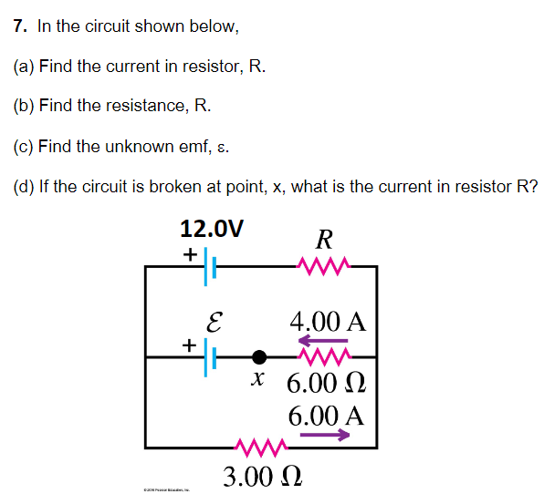 Solved 7. In the circuit shown below, (a) Find the current | Chegg.com