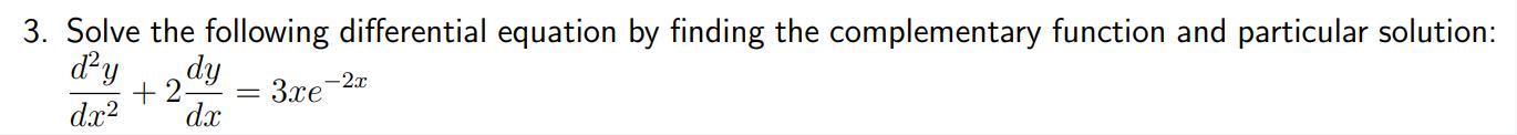 Solve the following differential equation by ﻿finding | Chegg.com