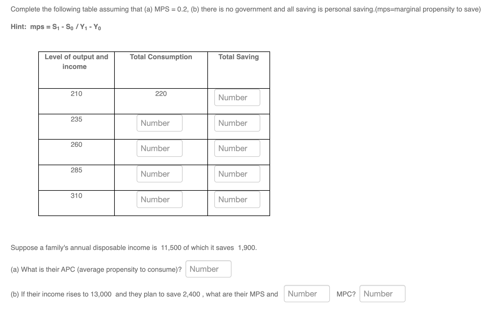 Solved Complete the following table assuming that (a) MPS | Chegg.com