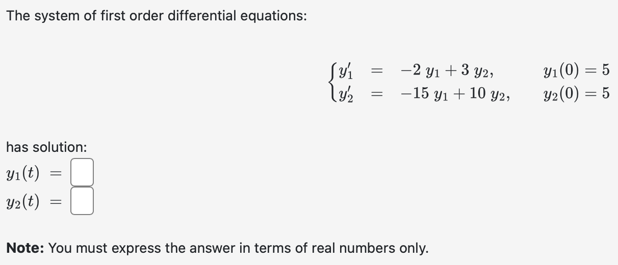 Solved The system of first order differential equations: | Chegg.com