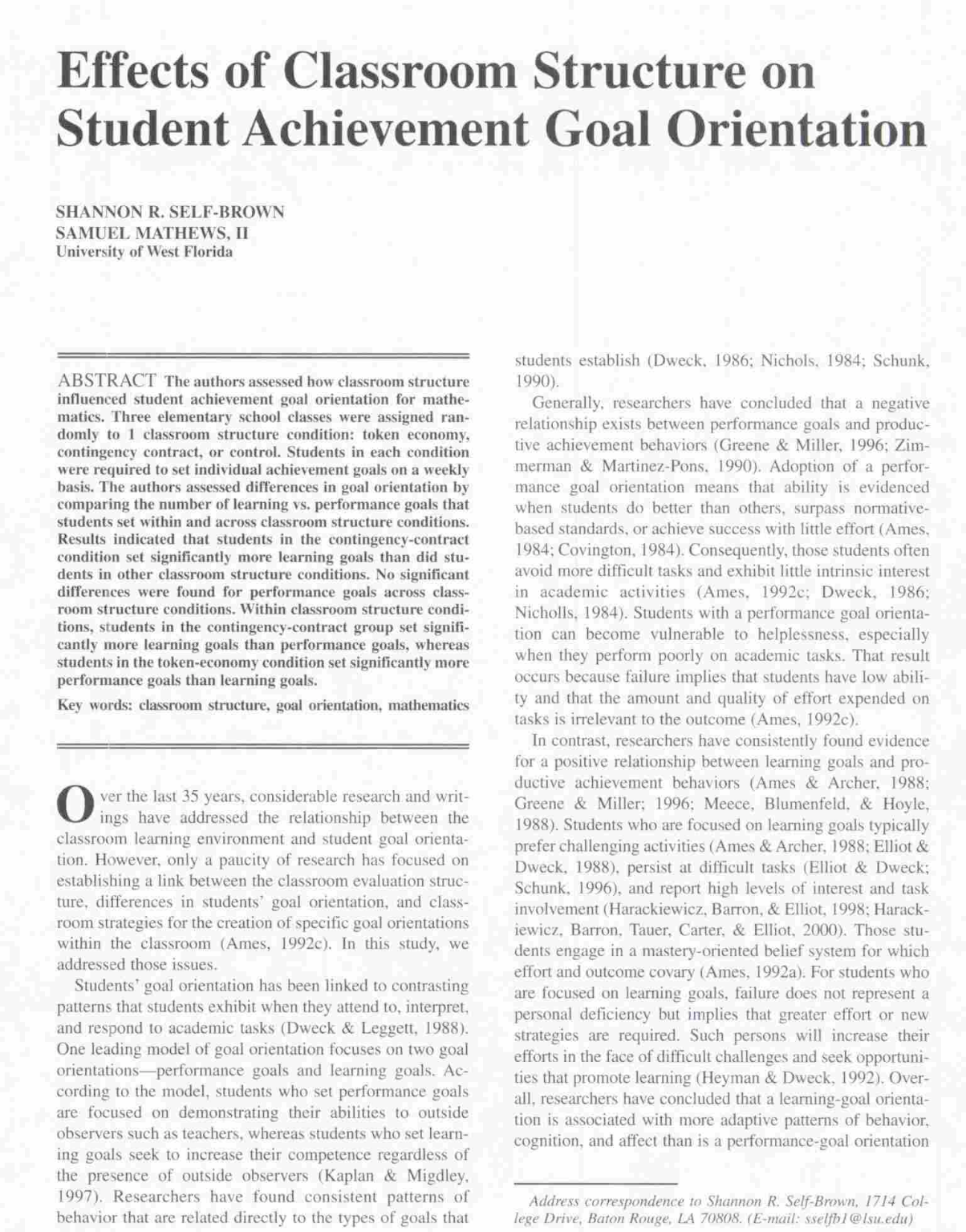 Effects of Classroom Structure on Student Achievement | Chegg.com