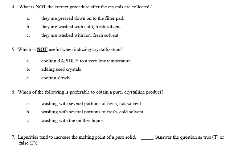 Solved Question about Lab Experiment: Recrystallization | Chegg.com