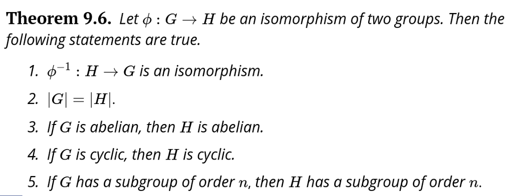 Solved Theorem 9.6. Letp : GH be an isomorphism of two | Chegg.com