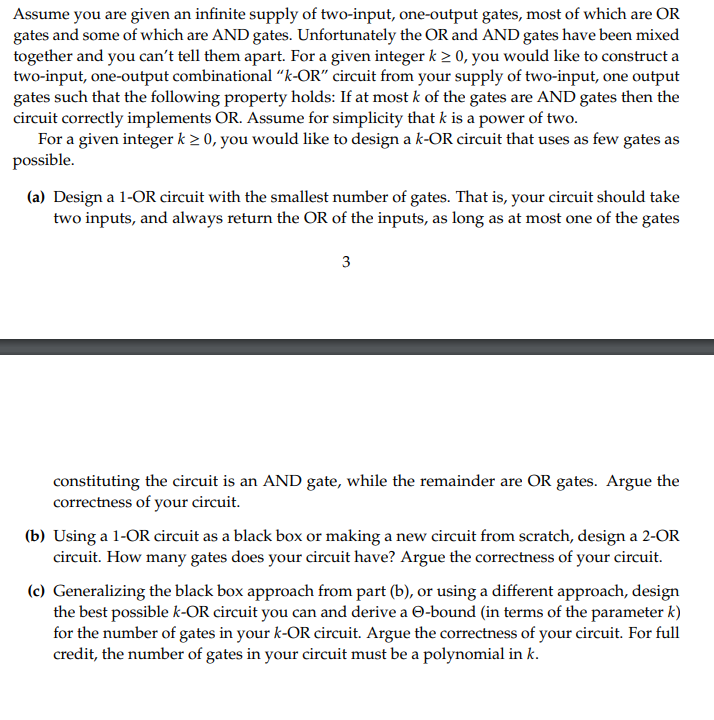 Assume you are given an infinite supply of two-input, | Chegg.com