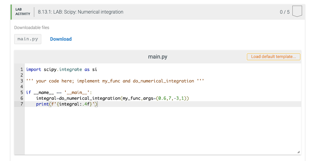 Solved 8.13 LAB: Scipy: Numerical integration The | Chegg.com