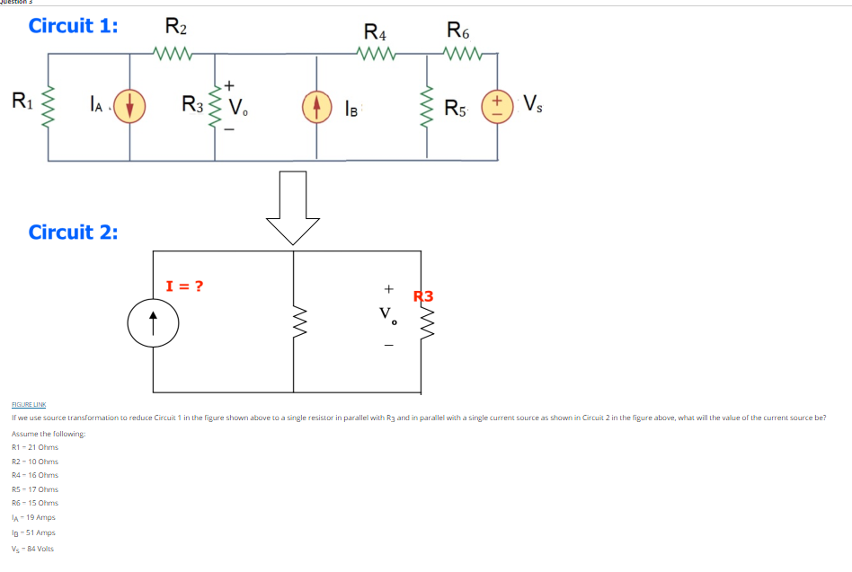 Solved Circuit 1: R2 R4 R6 R1 la- R33 v. 1B R5 Vs Circuit 2: | Chegg.com