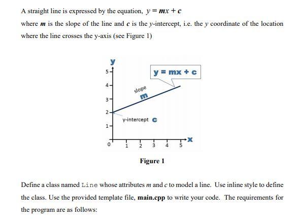 Solved A straight line is expressed by the equation, y=mx+c | Chegg.com