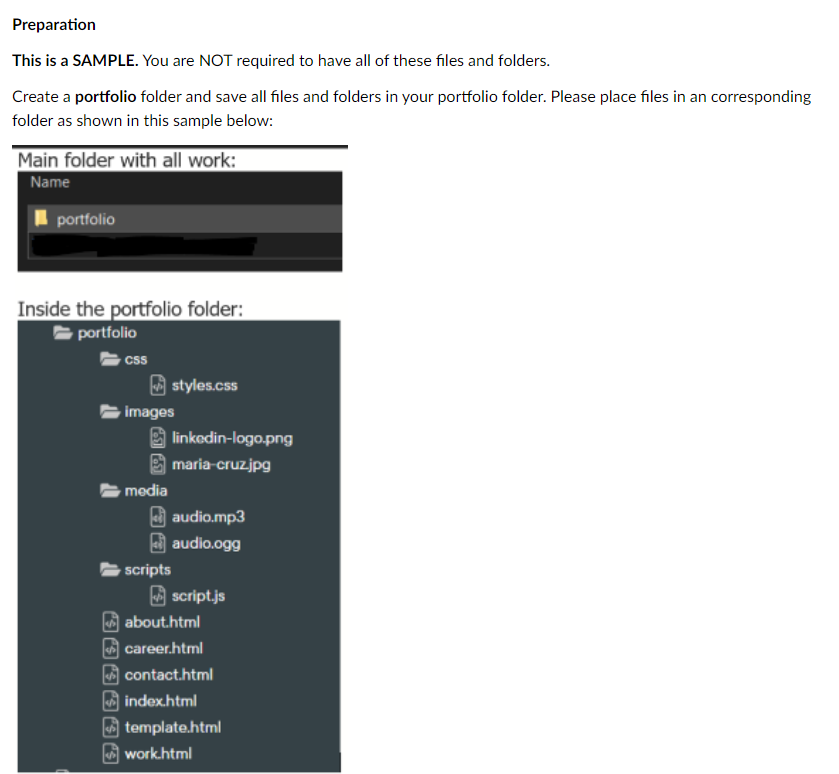 Solved Personal Portfolio Final Project Create a website to | Chegg.com