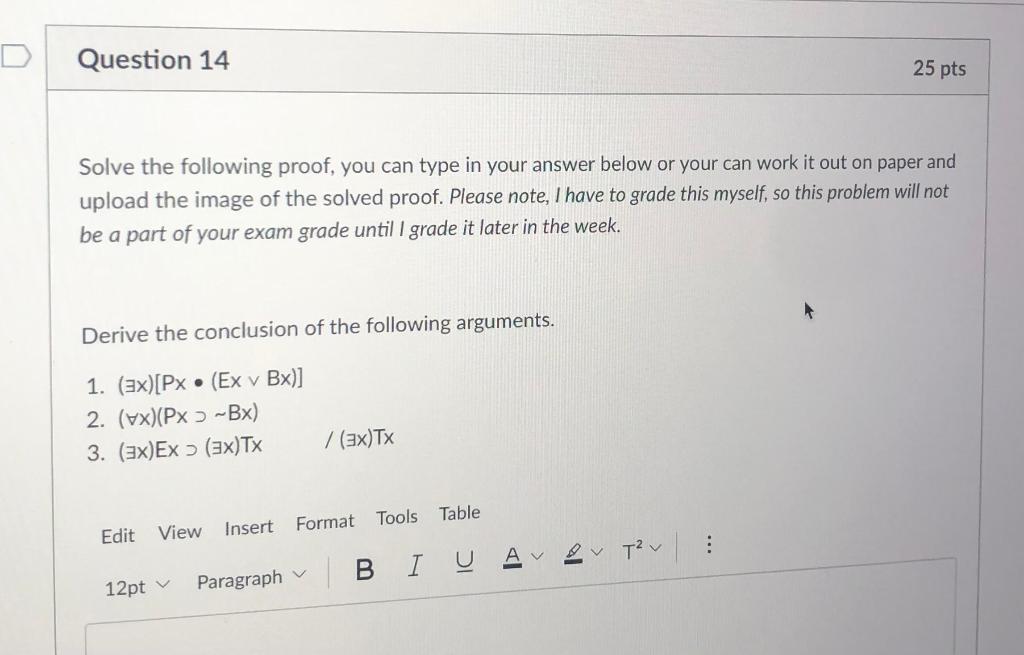 Solved D. Question 14 25 pts Solve the following proof, you | Chegg.com