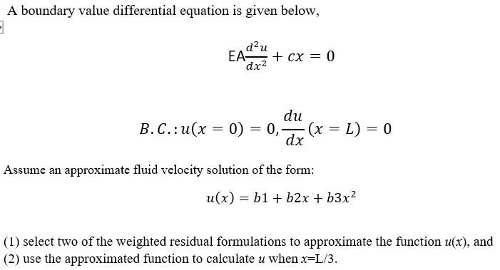 Solved A boundary value differential equation is given | Chegg.com