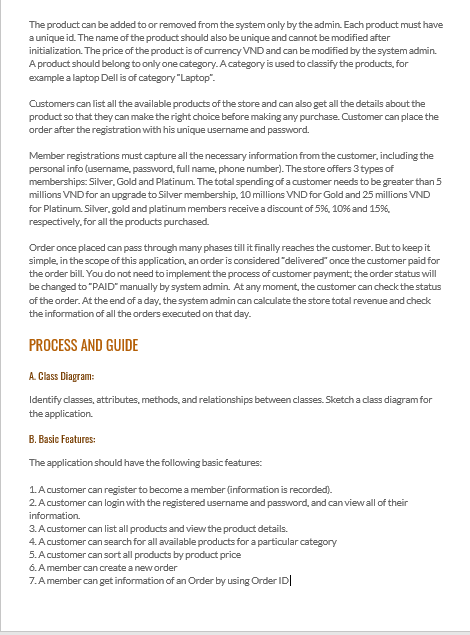 Solved Problem details APP FOR STORE ORDER MANAGEMENT SYSTEM | Chegg.com