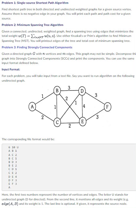 Solved Problem 1: Single-source Shortest Path AlgorithmFind | Chegg.com