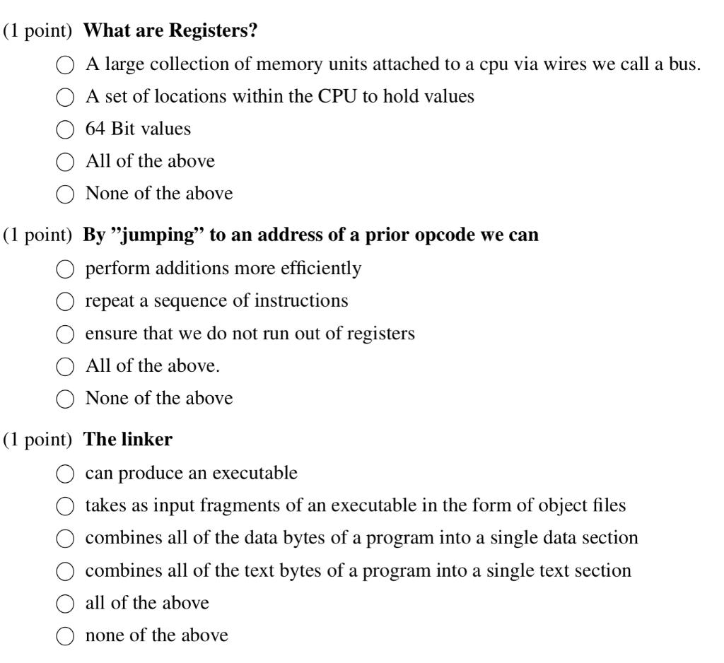 Solved 9. for a), b), and c) fill ONE AND ONLY ONE circle. | Chegg.com