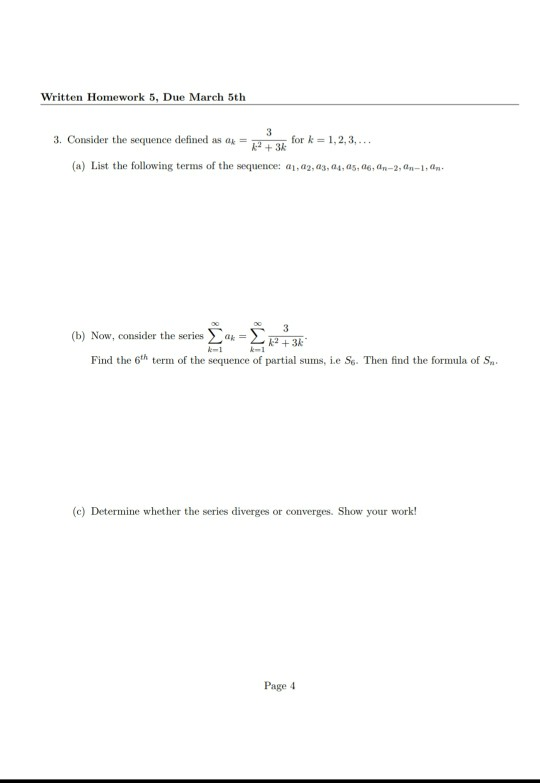 Solved Written Homework 5, Due March 5th 3. Consider the | Chegg.com