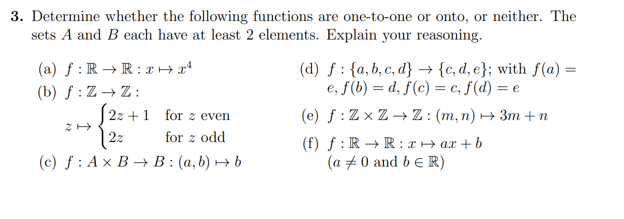 Solved 3. Determine whether the following functions are | Chegg.com