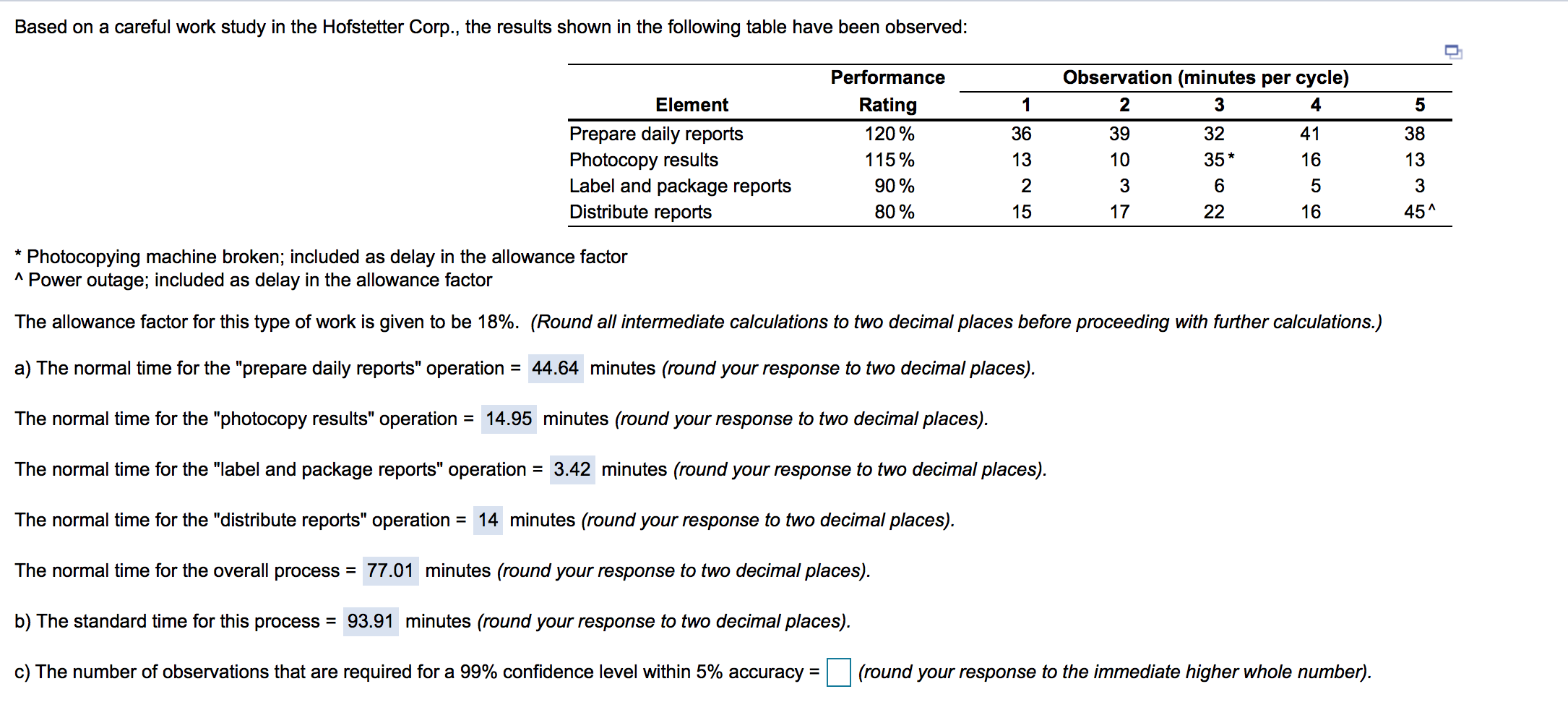 Just solve for the number of observations that are | Chegg.com