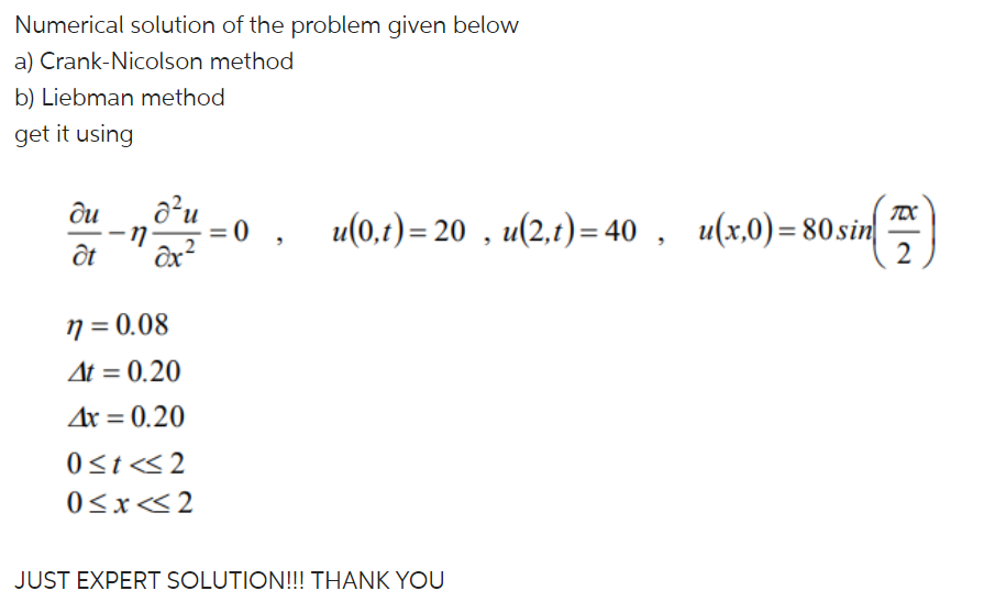 Solved Numerical solution of the problem given below a) | Chegg.com