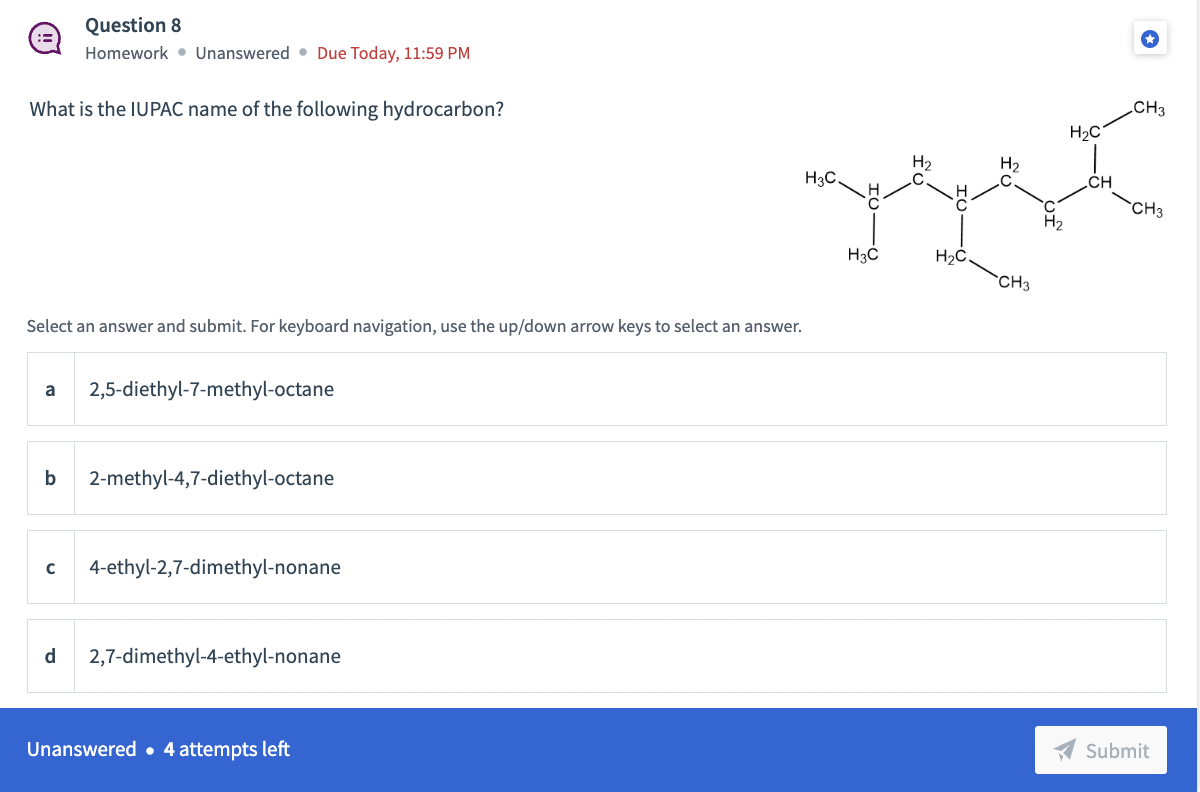 Solved What is the IUPAC name of the following hydrocarbon? | Chegg.com
