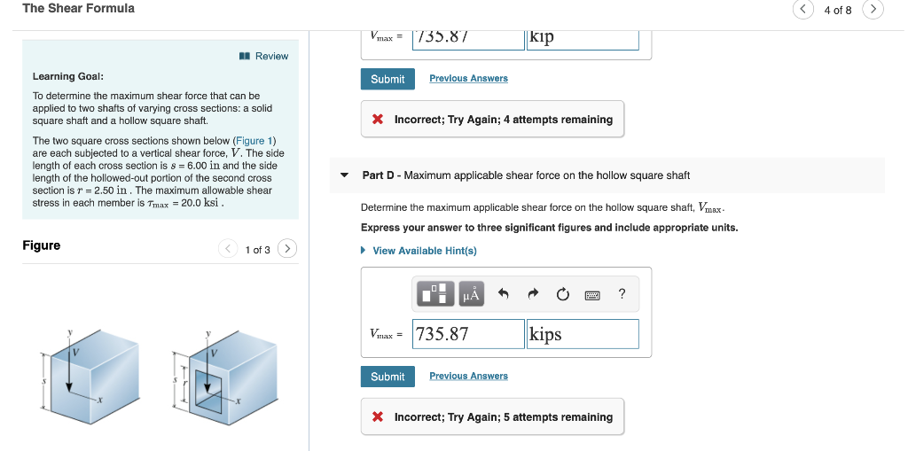 Solved The two square cross sections shown below are each | Chegg.com