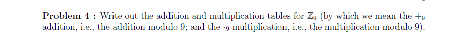 Solved Problem 4 : Write out the addition and multiplication | Chegg.com