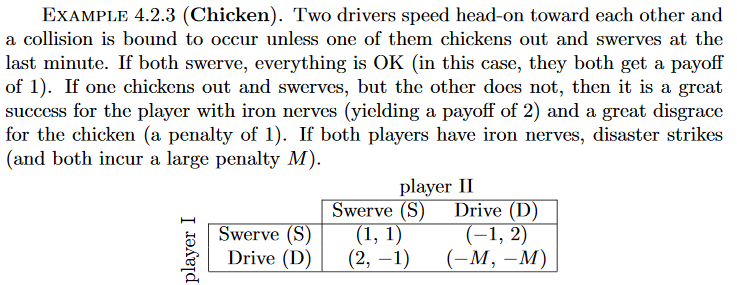 1. (10 pts] Consider the game Chicken (Example | Chegg.com