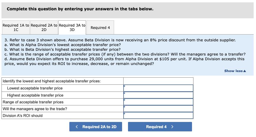 Solved Problem 11-25 (Algo) Basic Transfer Pricing [LO11-3] | Chegg.com