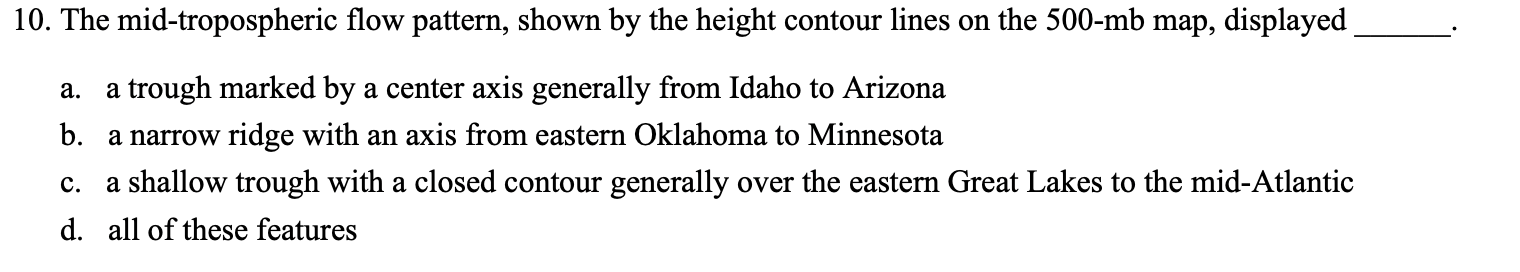 Solved Figure 9A-5. Analyzed weather map with isohypses | Chegg.com