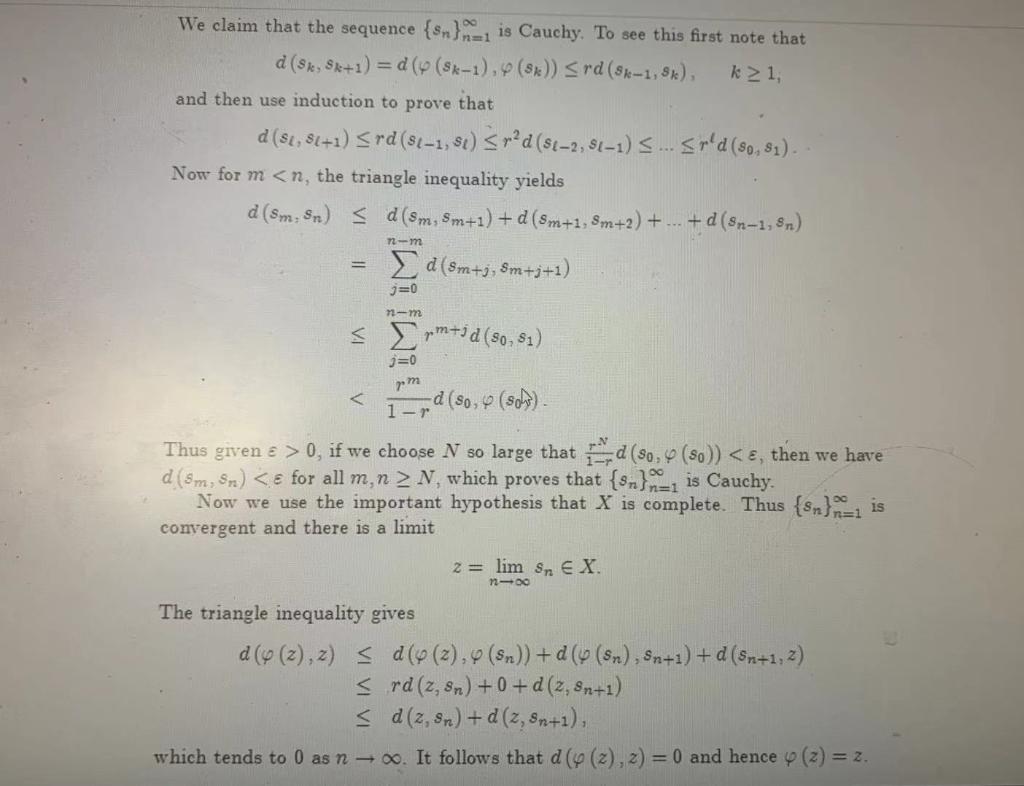 Solved 1. Write out the proof of the Contraction Lemma | Chegg.com
